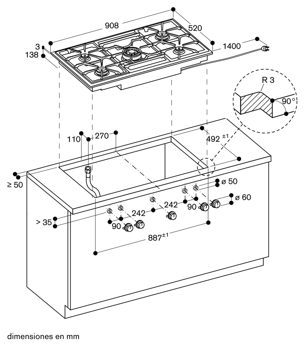 Parrilla a gas VG 491 211CA GAGGENAU – Murova